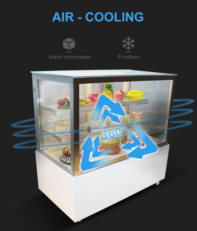 Curved Glass Cake Display Chiller Commercial Bakery Showcase Counter