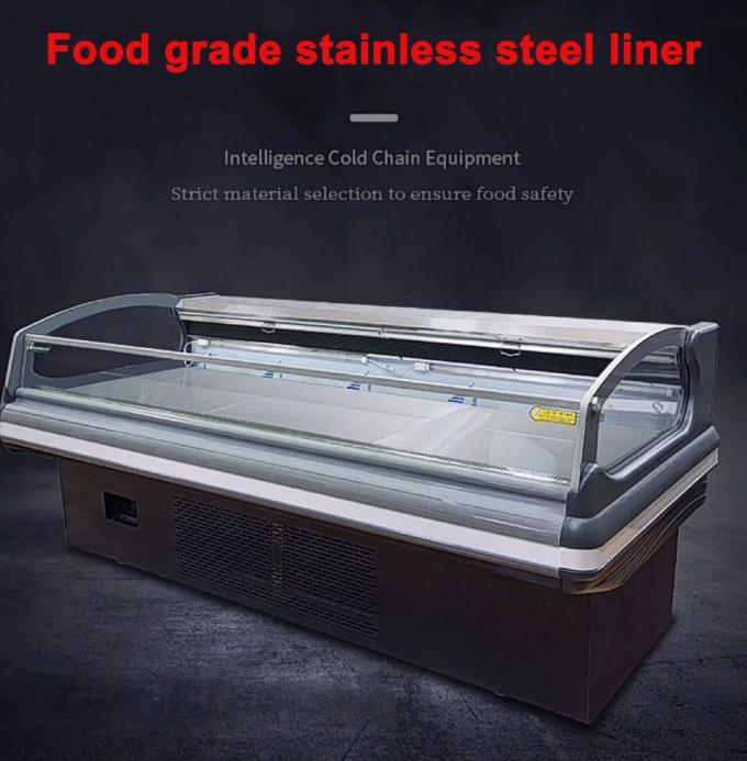 European Style Glass Front Side Meat Display Freezer With Fan Cooling ...