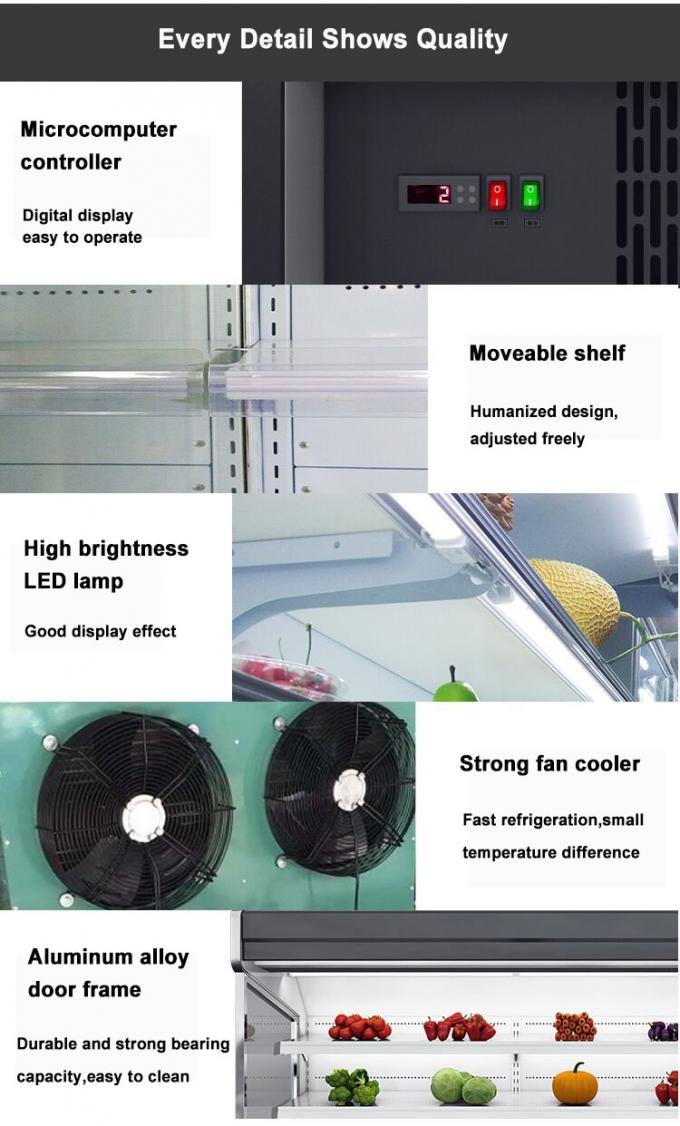 Supermarket Open Chiller Remote Compressor Air Cooling Upright ...
