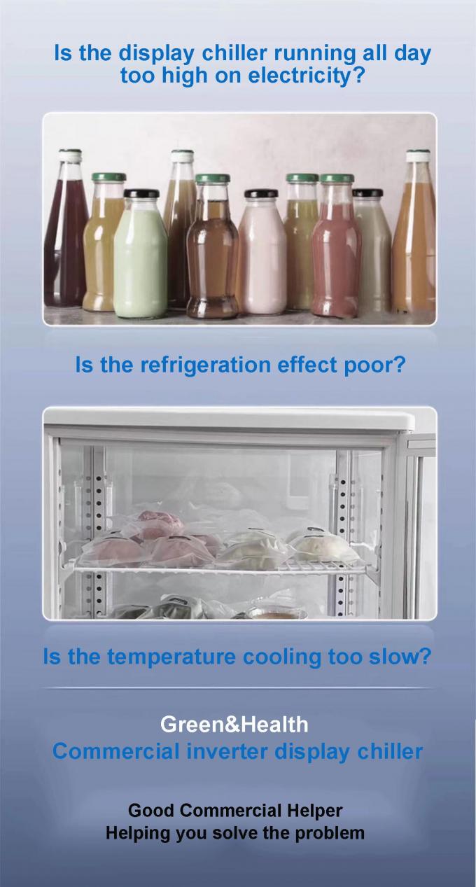 2087L Commercial Display Freezer 2~8 Degree Low E Defogging Glass Door ...