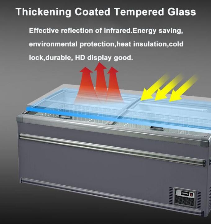 Refrigerated Showcase Commercial Cooler Frozen Food Display Freezer ...