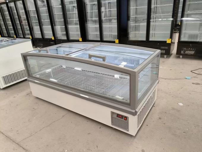 Large Window Glass Display Cabinet Supermarket Island Freezer With ...