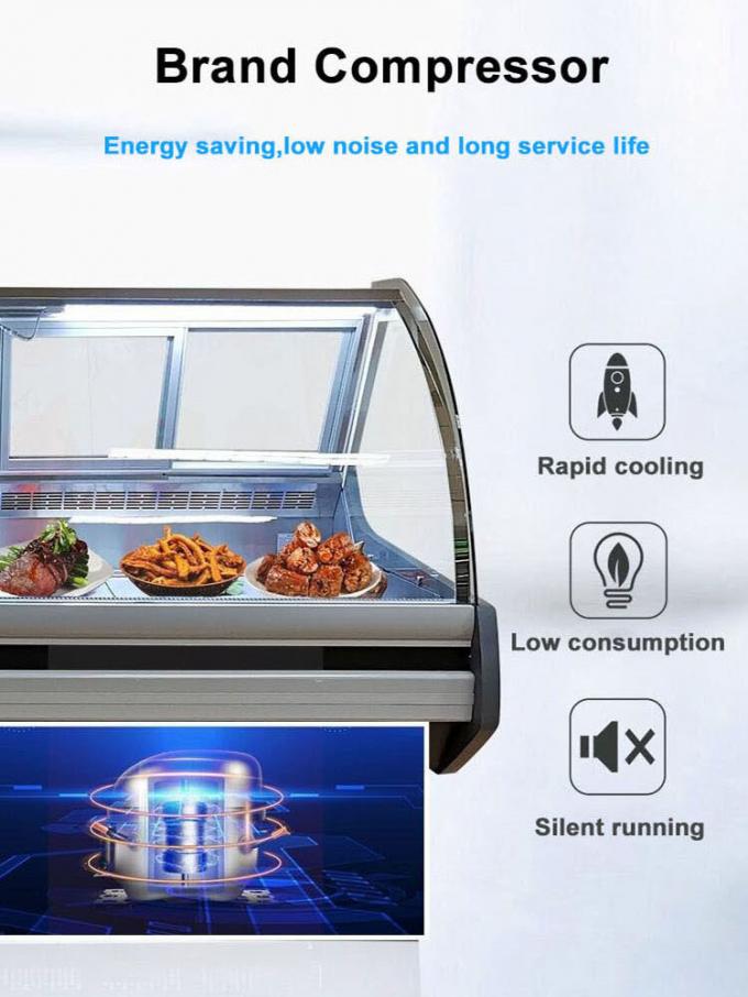 Commercial Deli Display Refrigerator With Sliding / Flip Glass Doors