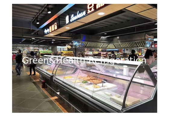 Multifunctional Glass Square Refrigerated Deli Showcase Single ...
