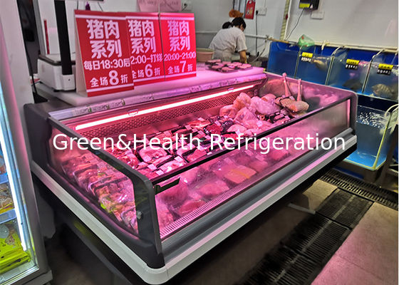 Stainless Steel Meat Fish Display Freezer Counter 580W Single Temperature