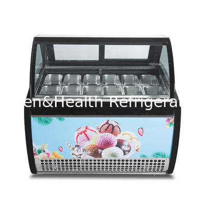 10/12/14/16/18 Pans Gelato Freezer Blue Hard Ice Cream Display Freezer