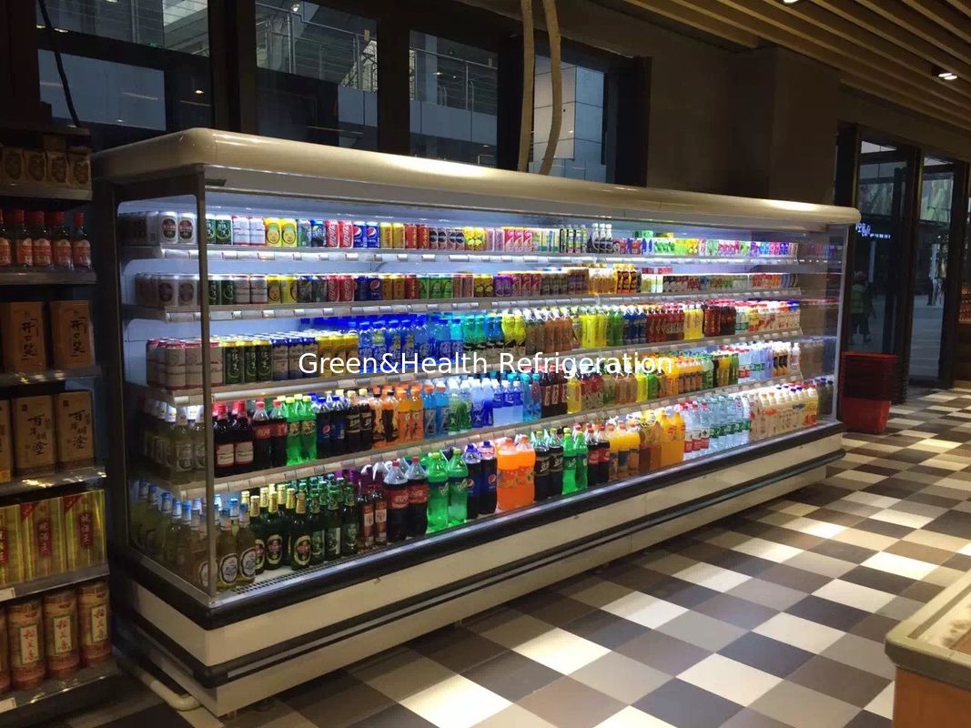 12ft Long Grocery Store Multideck Open Chiller LED Lighting Multideck ...