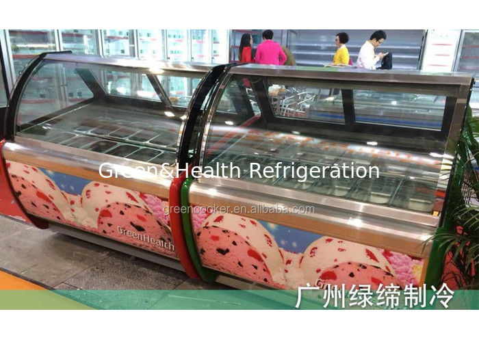 20 Pans Ice Cream Display Freezer Ice Popsicle Refrigerator Chest Showcase