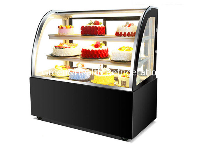 Curved Glass Cake Chiller Commercial Bakery Showcase Counter Display