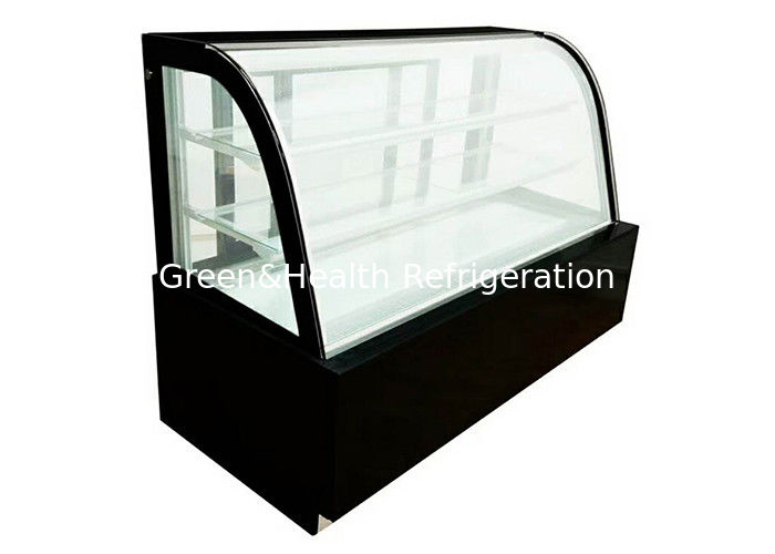 Curved Glass Cake Chiller Commercial Bakery Showcase Counter Display