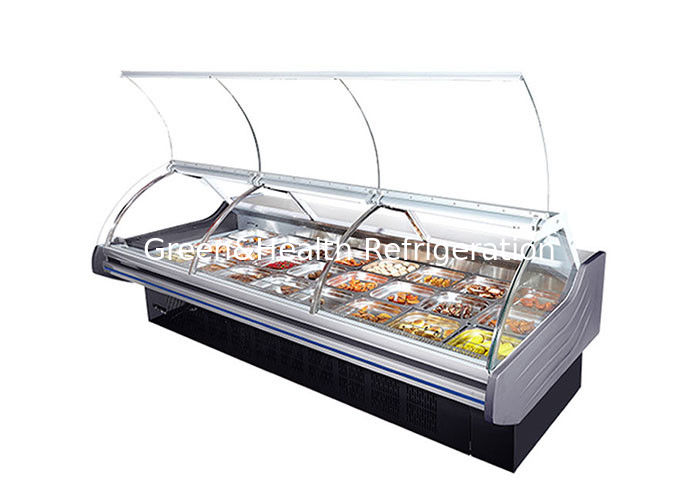 Multifunctional Glass Curved Style Refrigerated Deli Showcase Deep ...