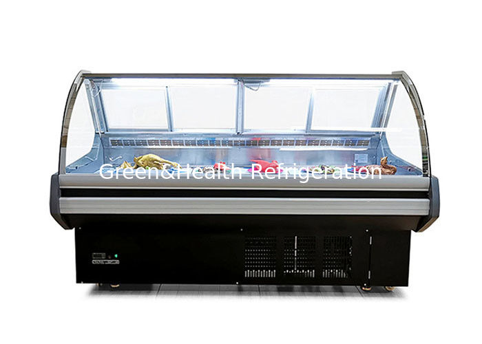 Multifunctional Glass Curved Style Refrigerated Deli Showcase Deep ...