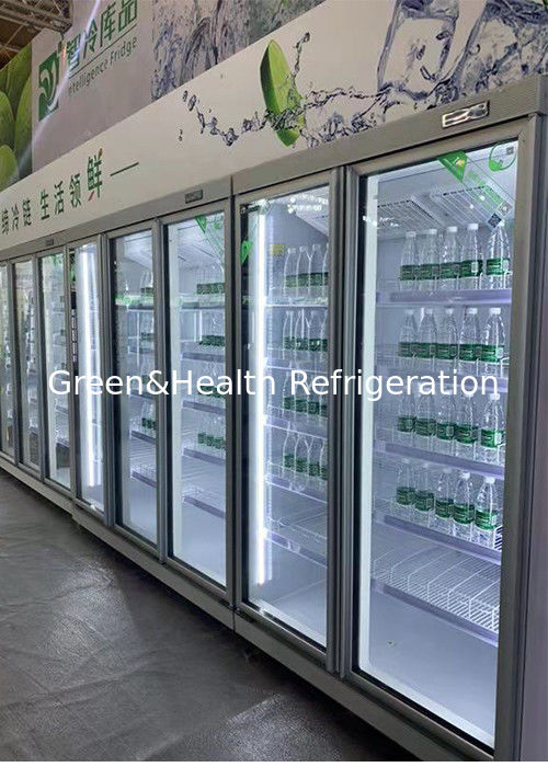 Supermarket Beverage Showcase Refrigerator with Glass Doors Air Cooled ...