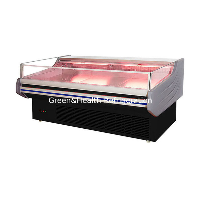 Glass Curved Refrigerated Fresh Meat Display Freezer Showcase 380V For ...