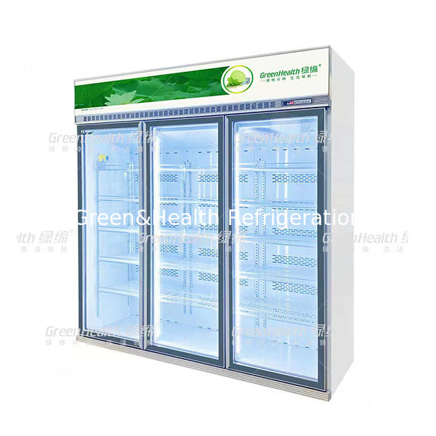 2~8 Degree Low-e defogging glass door upright beverage inverter chiller