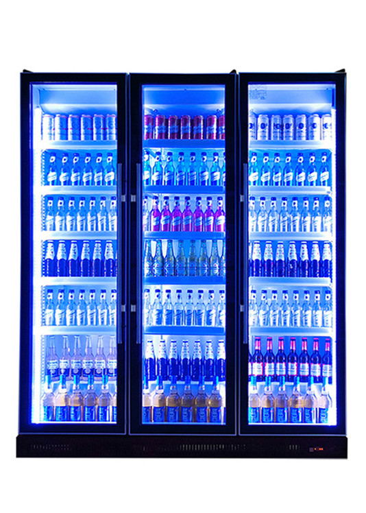 3 Door Glass Luxury Custom Bar Fridge Energy Cold Drink Refrigerator