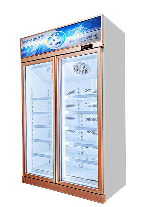 Supermarket Multi Layer Glass Door Upright Seafood Beef Meat Display ...