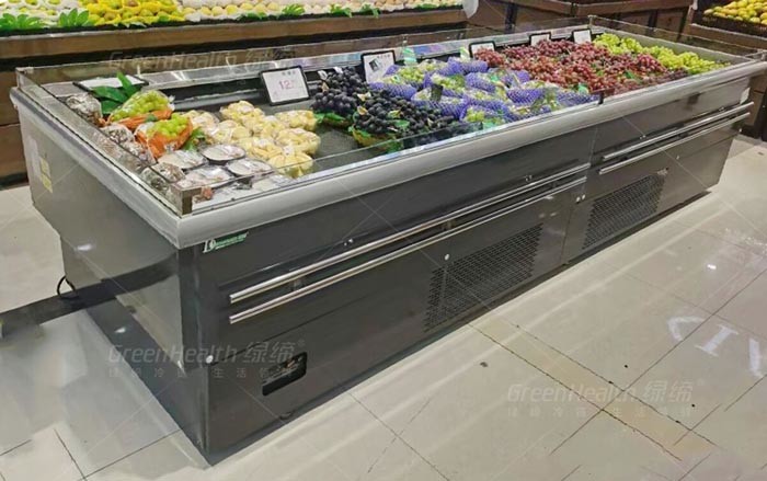 Island Display Fridge Fruit Display Cooler Supermarket Refrigeration ...