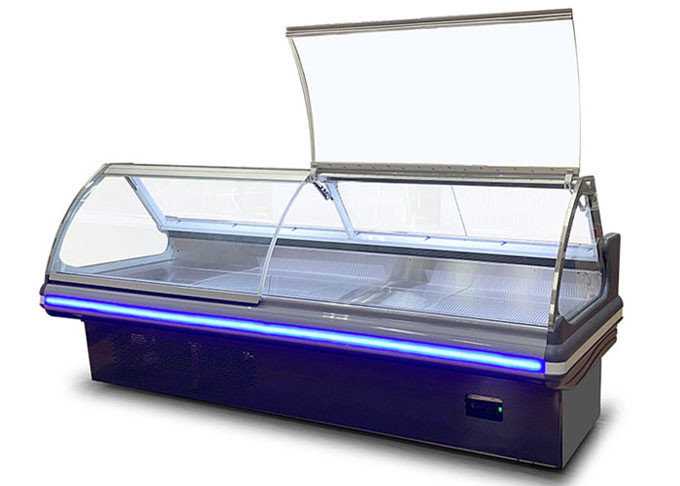 Food Grade Deli Refrigeration Showcase Front And Back Sliding Door
