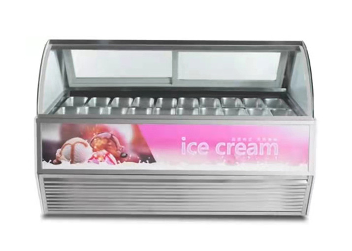 Gelato Shop Commercial Ice Cream Display Freezer With Customized Pans