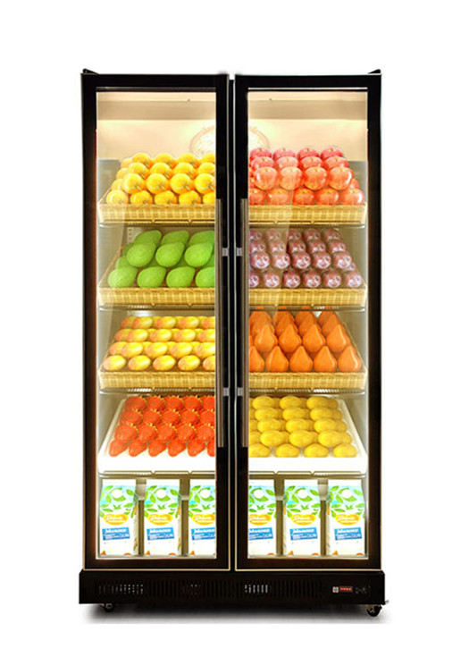 3 Light Color 740L Air Cooling Glass Door Bottle Cooler Display Fridge