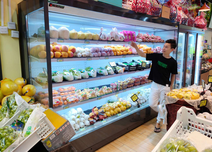 3600W Low Noise Commercial Display Freezer Multideck Open Drinks Milk ...