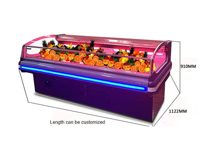 1800W Supermarket Meat Display Freezer Frozen Delicatessen Seafood ...