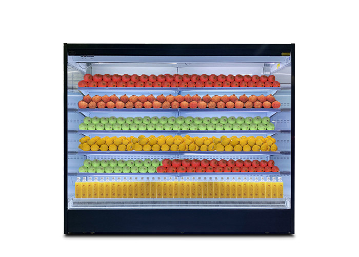Plug In Vertical Multideck Open Chiller For Fruit 4 Layers Shelf