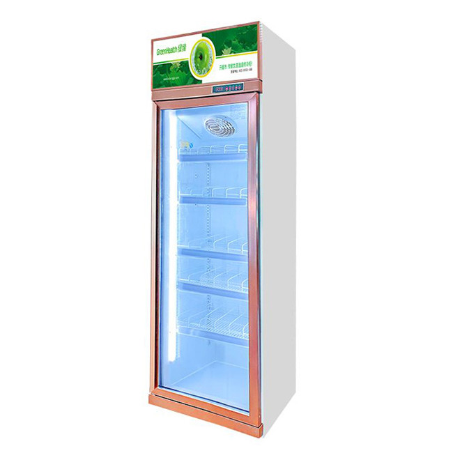 452L 1 Door Commercial Beverage Cooler Upright Display Bar Fridge Champgne Color