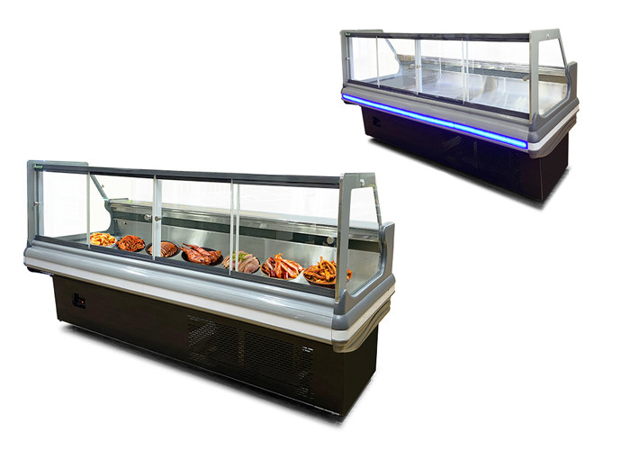 OEM Vertical Fresh Meat Deli Display Refrigerator Supermarket Food Display