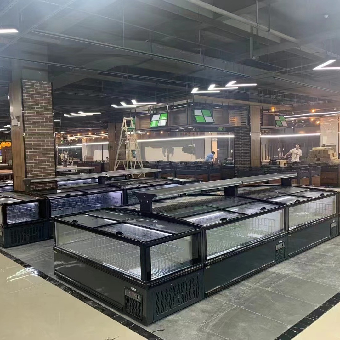 Aluminum Interior Commercial Island Freezer Frost Free With -18~-22 ...