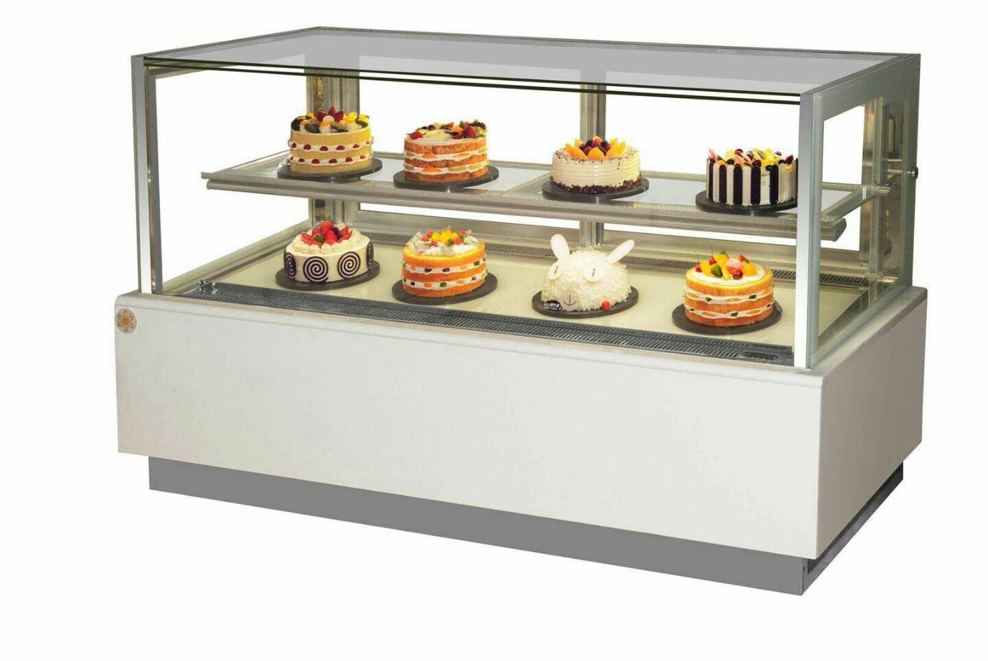 R404 Marble Base Cake Display Freezer Fan Cooling System For Pastry Dessert