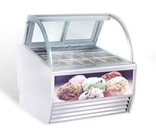 R202a Ice Cream Display Machine 10 / 12 Pans Gelato Freezer For Supermarket