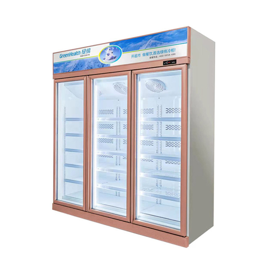 Fan Cooling System 3 Doors Upright Glass Door Freezer With Wanbao ...