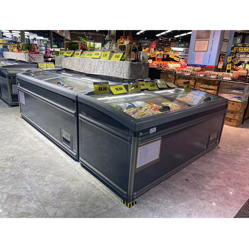 Refrigerated Showcase Commercial Cooler Frozen Food Display Freezer ...