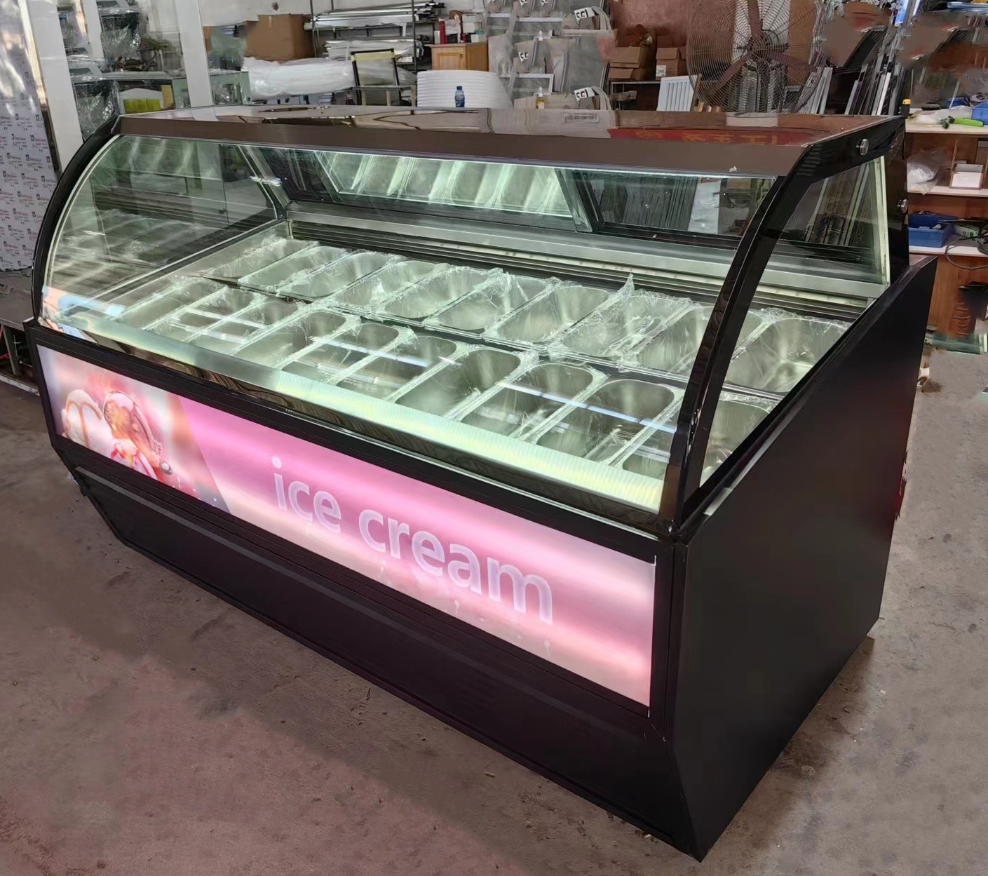 Scoop Ice Cream Display Freezer Gelato Freezer Cabinet With Stainless ...