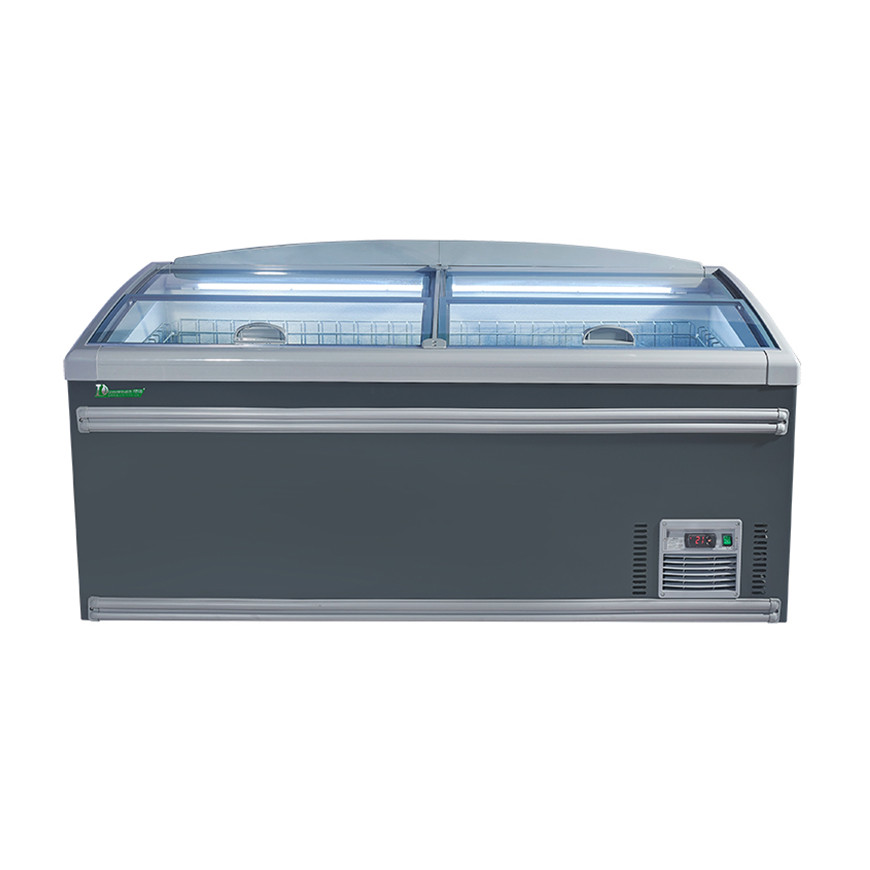 2 Door Commercial Island Freezer With R290 Refrigerant Interior Light 1040L