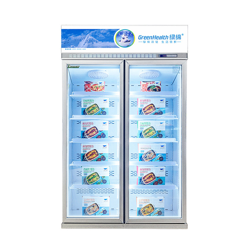 220V Meat Glass Door Freezer With Auto Defrost R209 Refrigerant