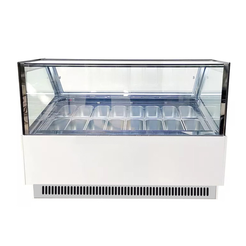 Frost Free Design -16-22C Tempered Glass Ice Cream Display Freezer