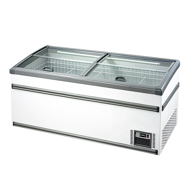 Commercial Horizontal Double-Layer Storage Freezer Island Cabinet Freezer