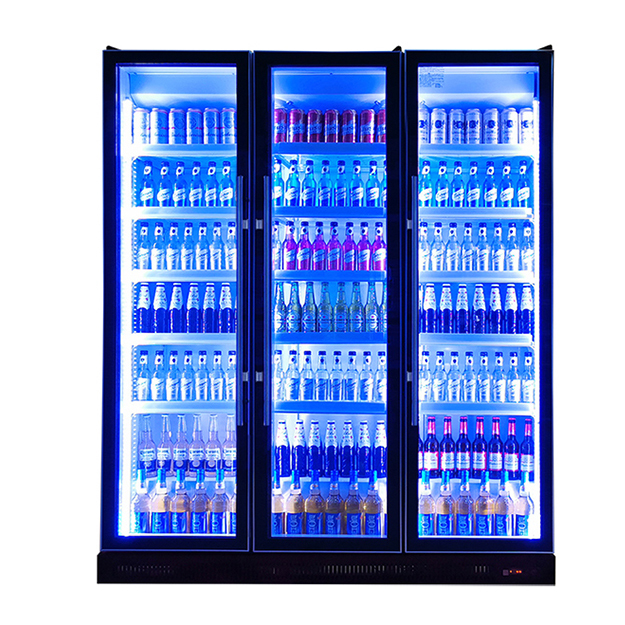 Commercial Multiple LED Lights Three Glass Doors Beverage/Alcohol ...