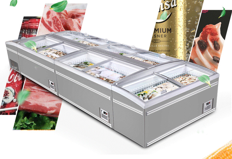 Large High Vision Seafood Display Freezer With Digital Controller