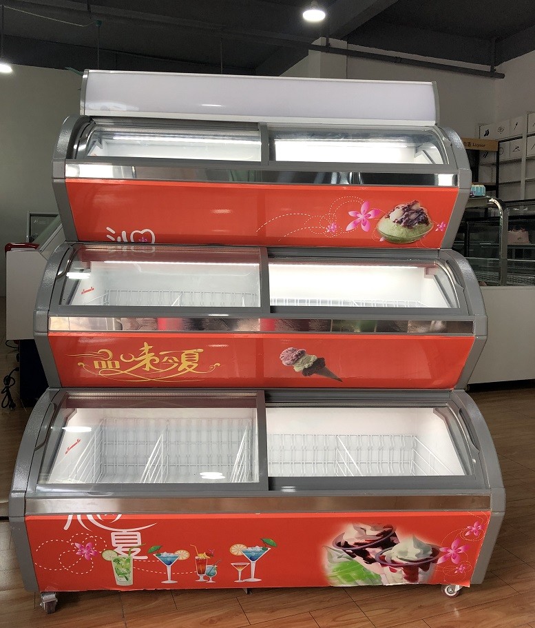 Plug In System Popsicle Ice Cream Display Showcase Refrigerant R134a