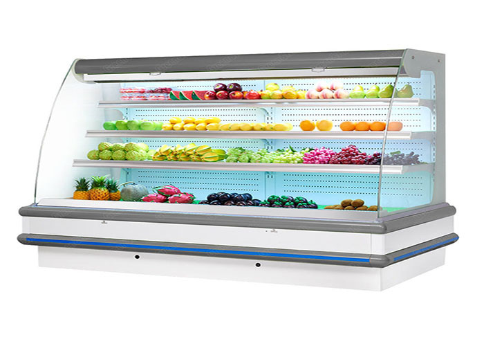 Upright Multideck Open Chiller Fruit Vegetable Milk Display Cooler