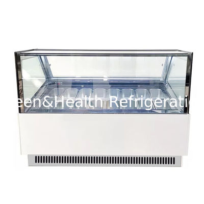 Gelato Shop Commercial Ice Cream Display Freezer With Customized Pans