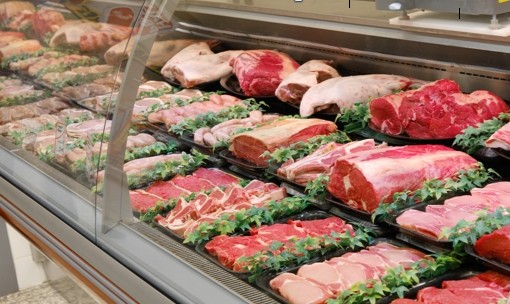 Fresh Meat Deli Display Showcase Cooler For Supermarket Horizontal Type