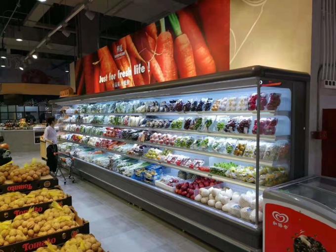 Remote System Multideck Front Open Display Freezer For For Beverage , Milk